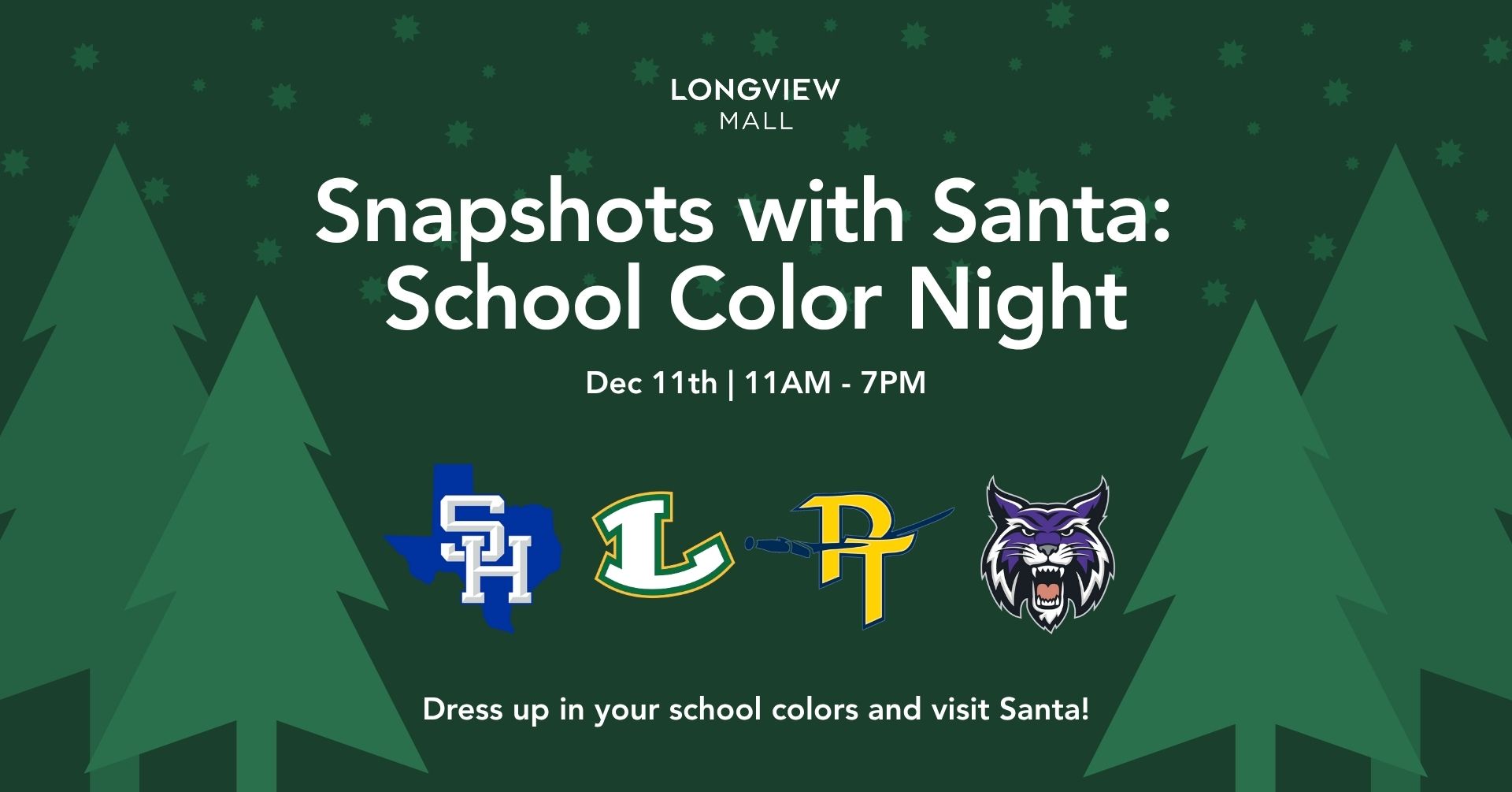 School Color Night with Santa 💚💛 - Longview Mall